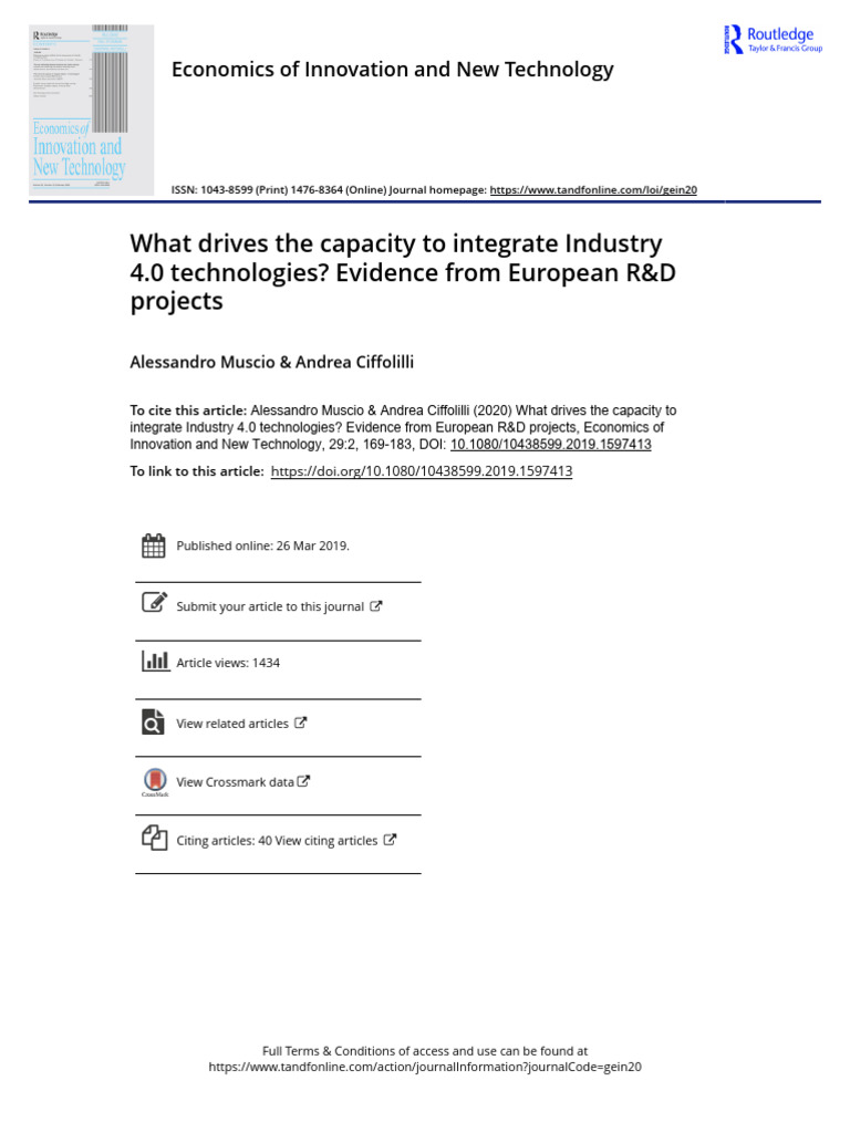 What Drives The Capacity To Integrate Industry 4 0 Technologies ...