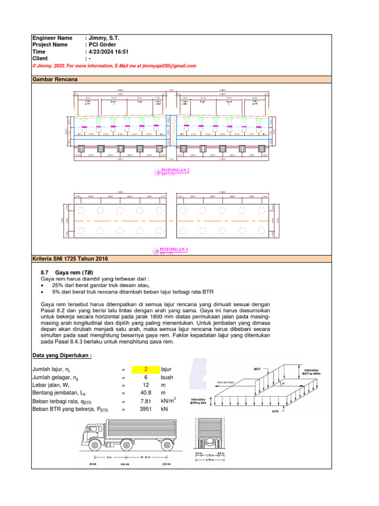 Perhitungan Beban Rem | PDF