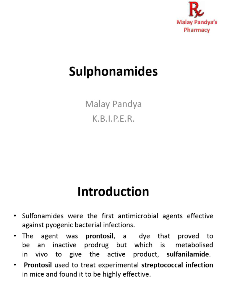 Overview of Sulphonamides and Their Uses | PDF | Medical Specialties ...