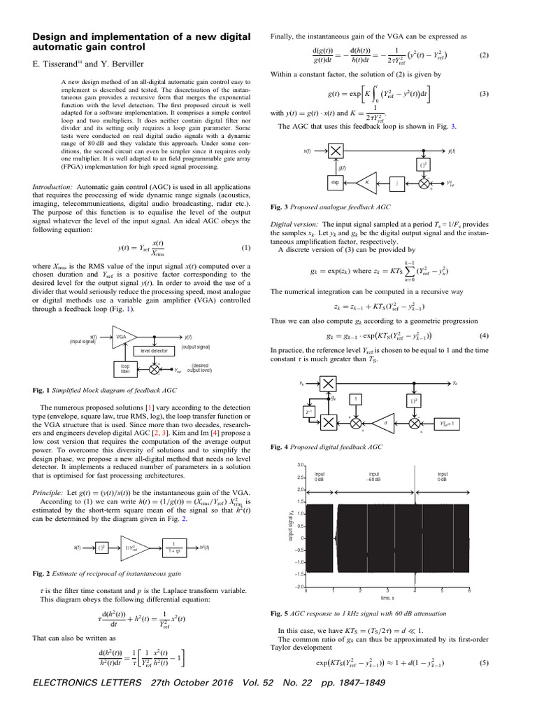 Digital AGC Design for Engineers | PDF | Detector (Radio) | Sampling (Signal Processing)