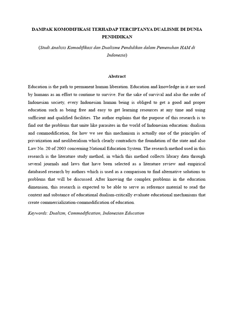 Dualisme Pendidikan | PDF