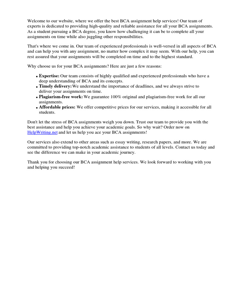 Bca Assignment Help | PDF | Expert | Computing Bca Assignment Help | PDF | Expert | Computing