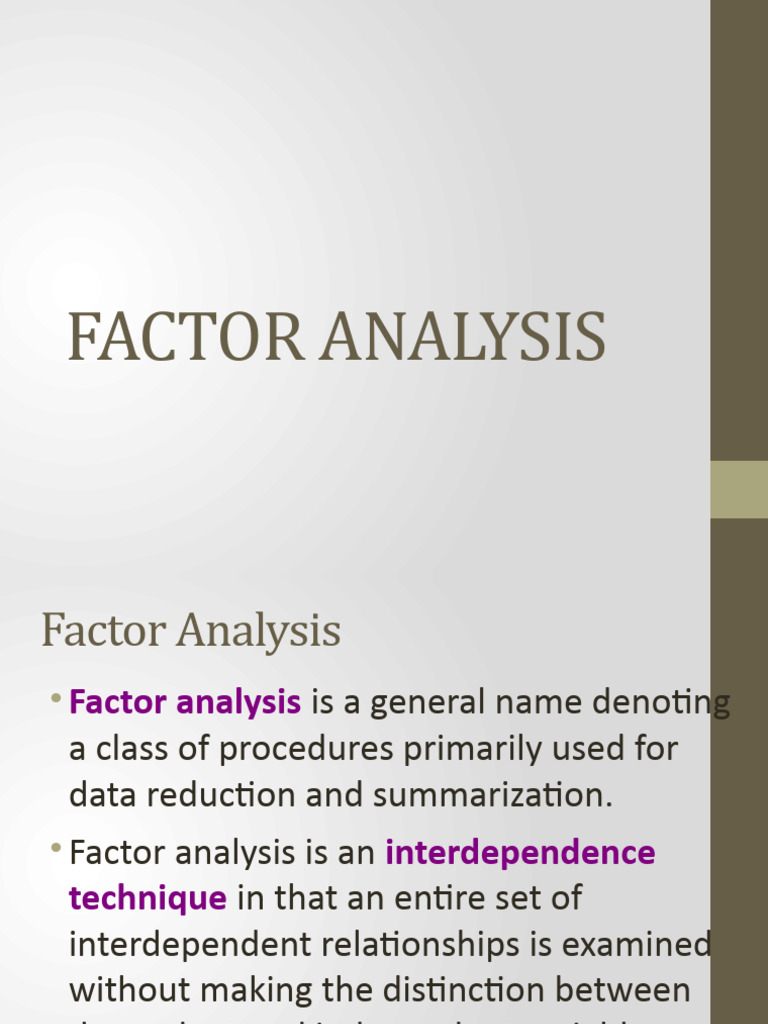 Factor Analysis | PDF | Factor Analysis | Variance