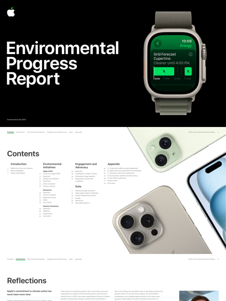 Apple Environmental Progress Report 2024 | PDF | Sustainable Energy | Climate Change Mitigation