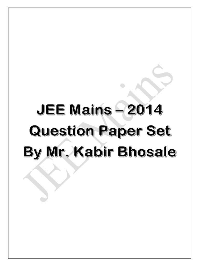 JEE Mains front page format | PDF