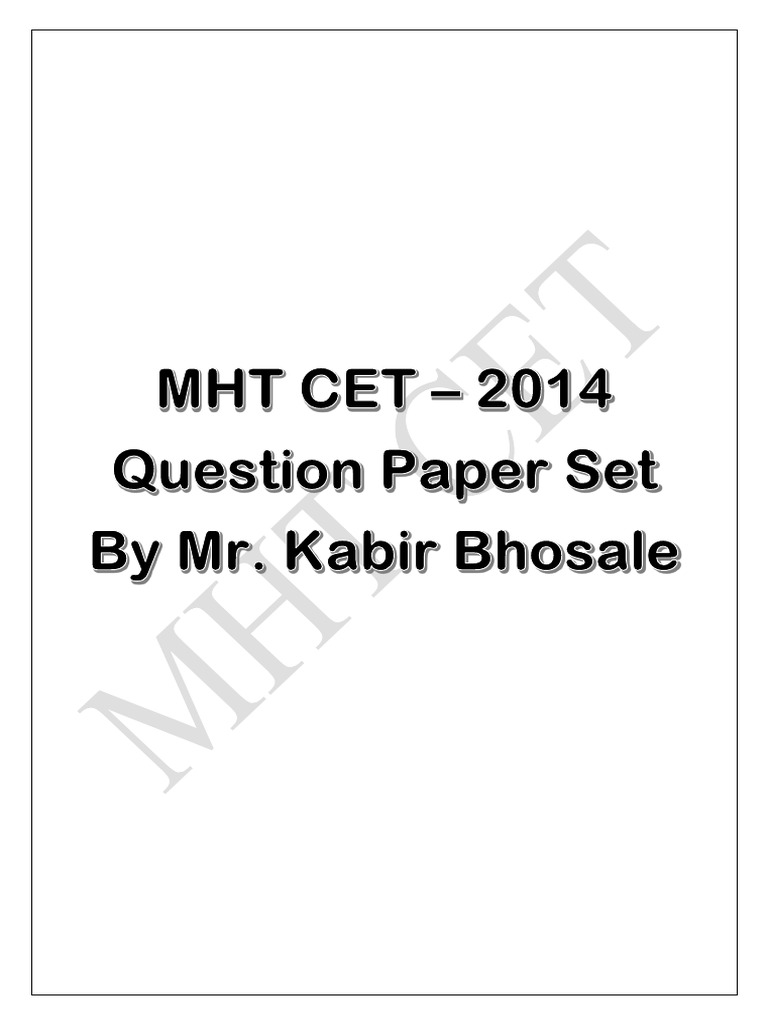 MHT CET front page format | PDF