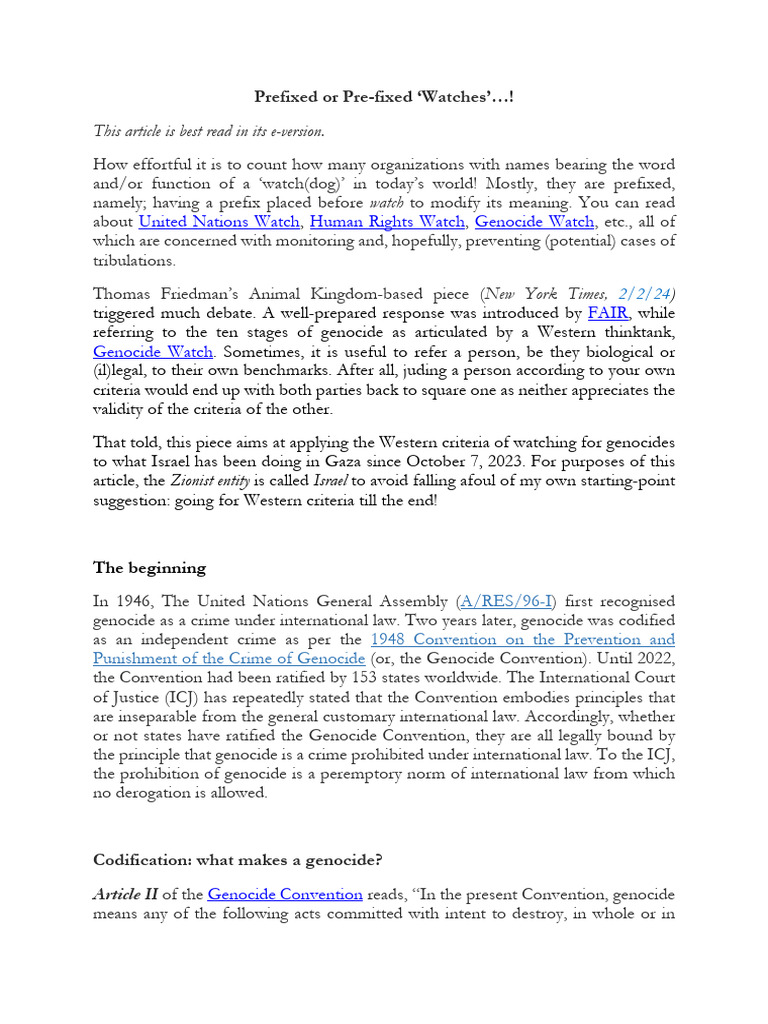 Genocide Watch Osama Raslan | PDF | Genocides | International Law