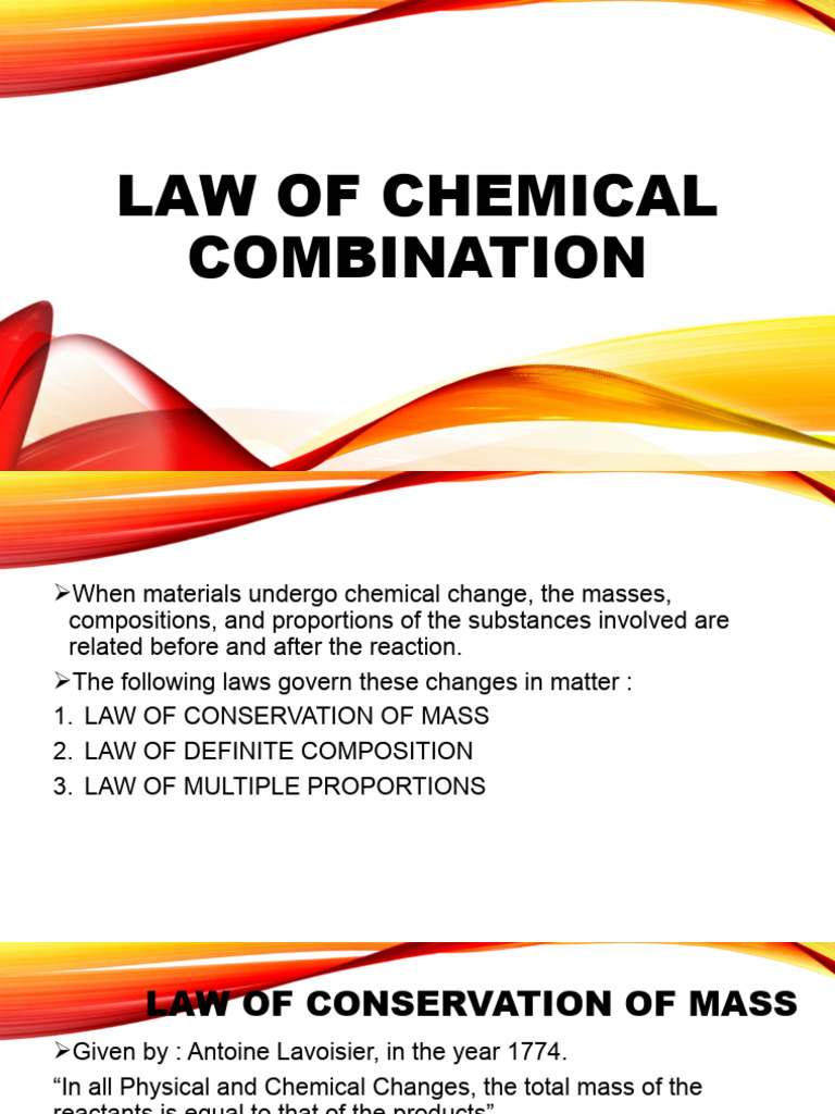 Law of Chemical Combination | PDF