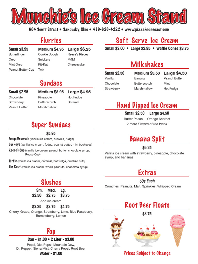 Munchies Menu | PDF | Desserts | Confectionery