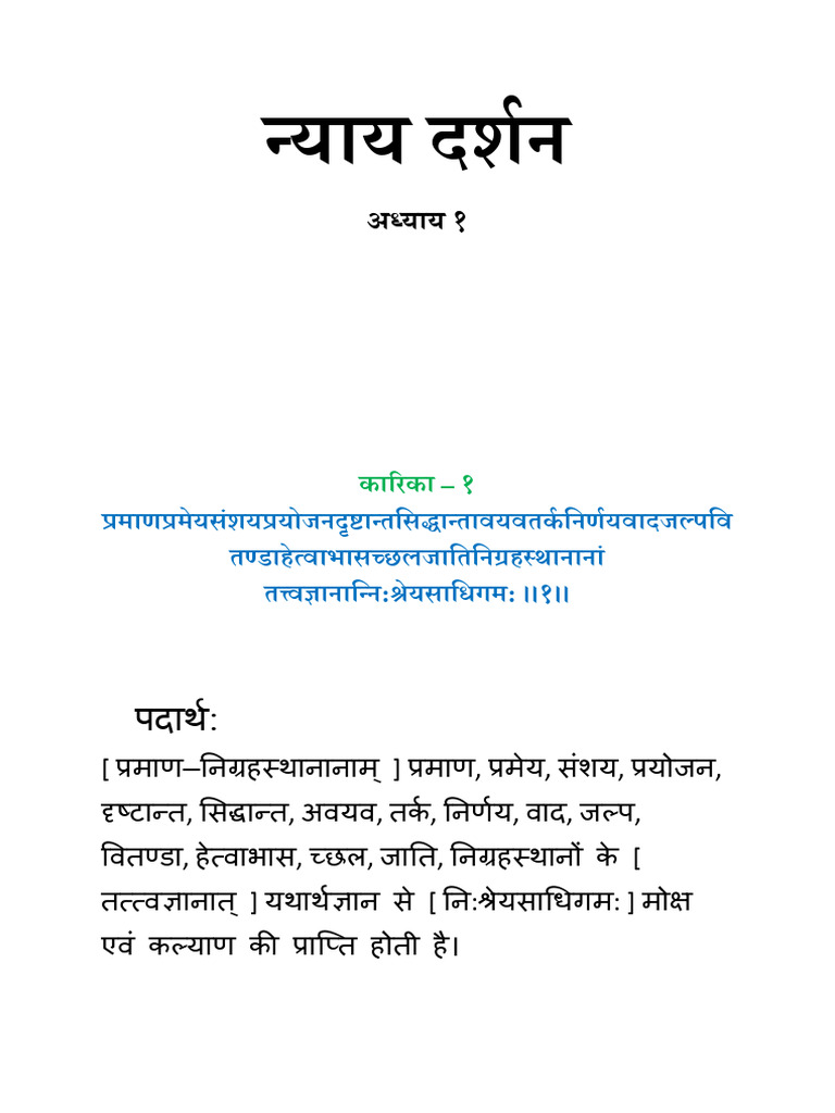 Nyaya Darshan Chap 1 | PDF