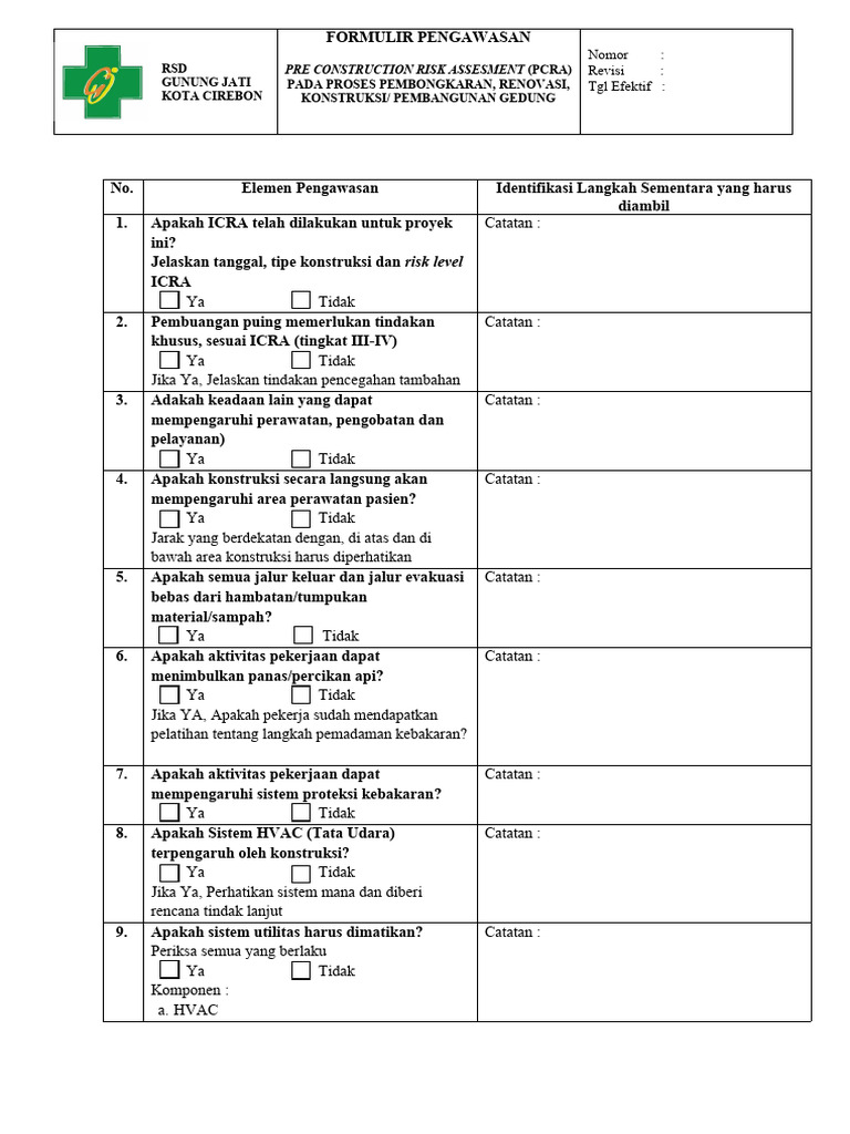Form Intra-PCRA RSGJ | PDF