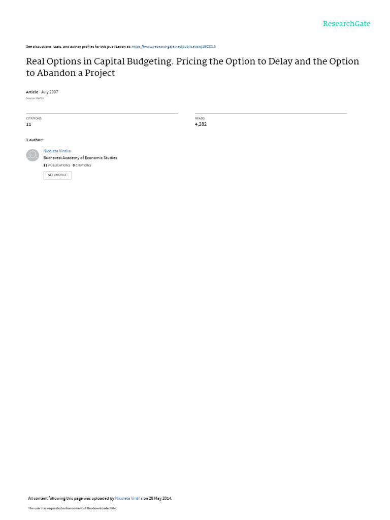 Download | PDF | Option (Finance) | Net Present Value
