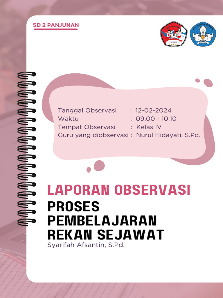 Laporan Observasi Pembelajaran Kelas IV | PDF