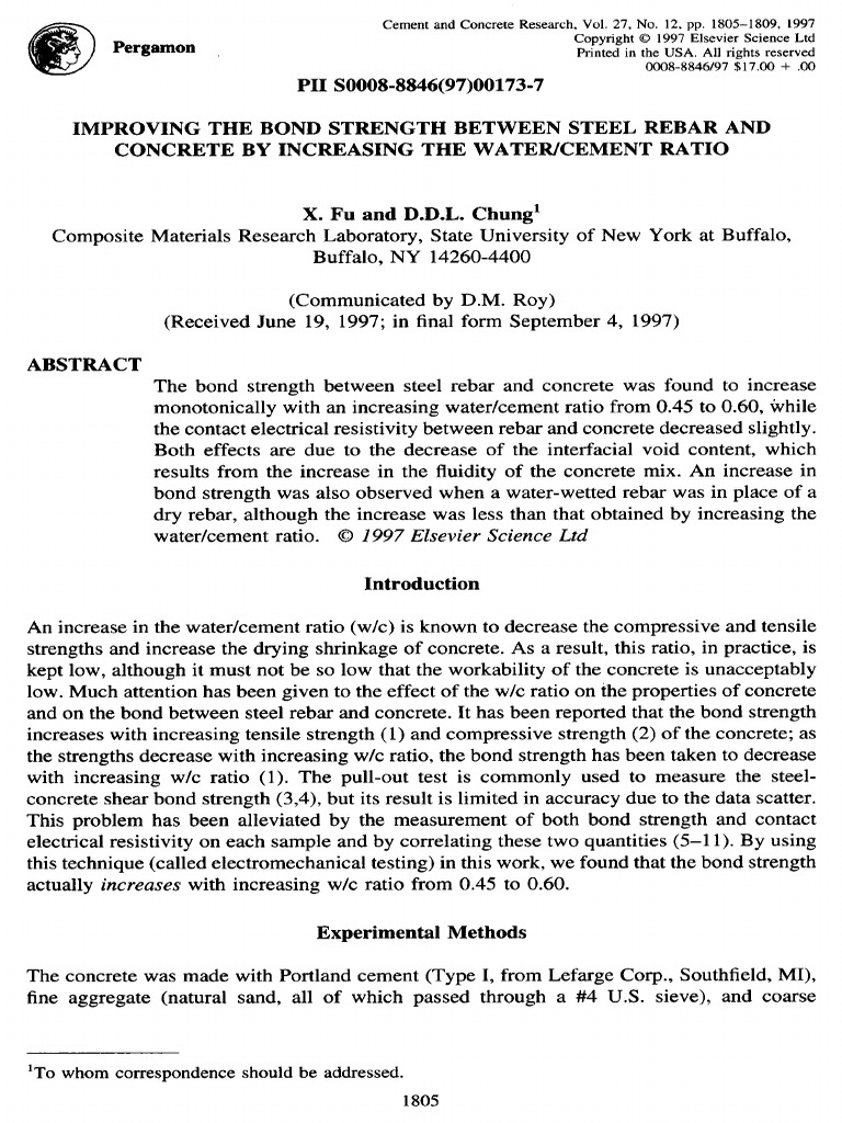 Improving The Bond Strength Between Steel Rebar and Concrete by | PDF