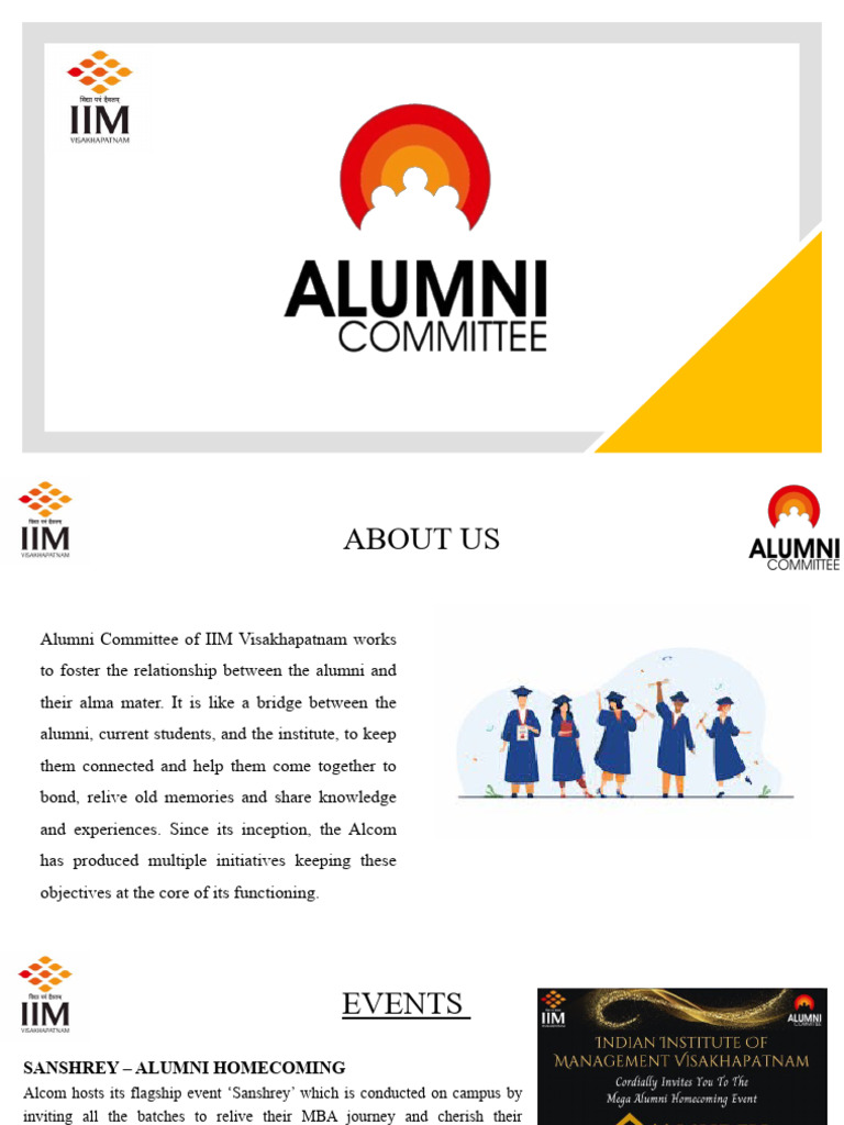 IIM Visakhapatnam Alumni Committee Activities | PDF | Human Communication