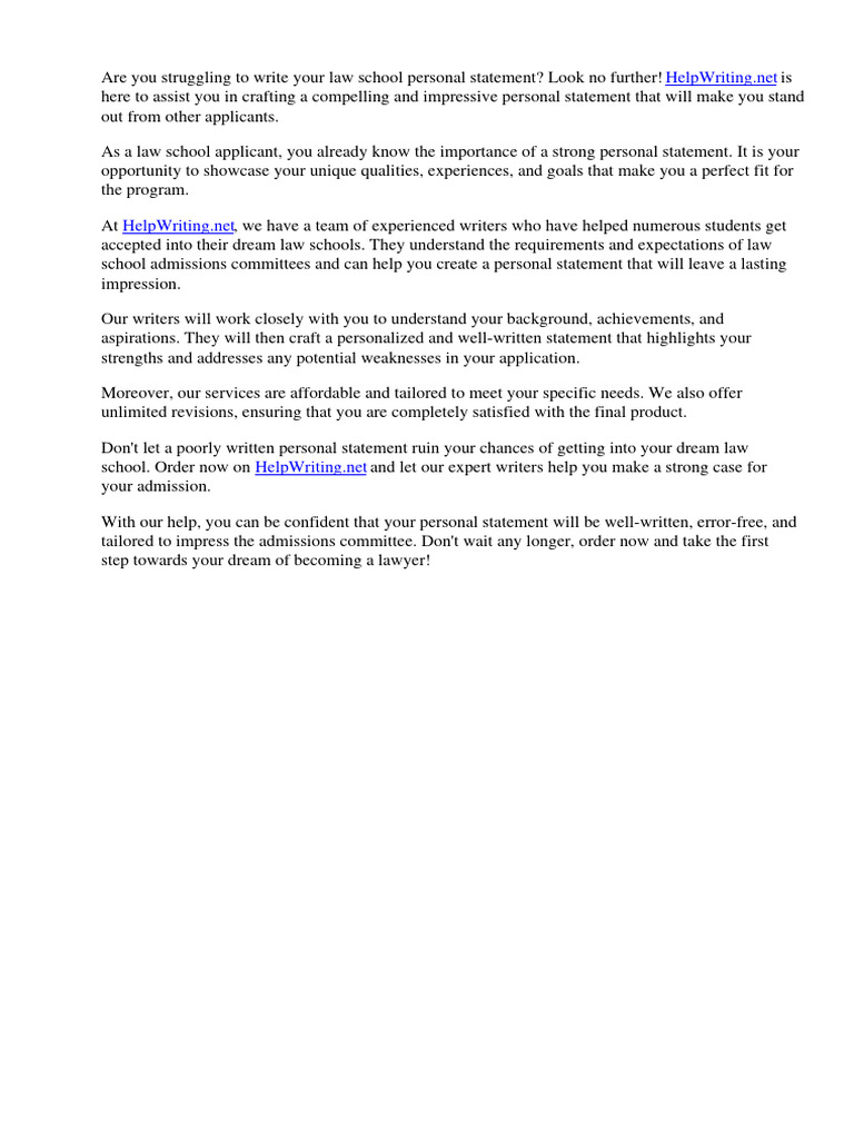 Law School Personal Statement | PDF | Essays | Résumé