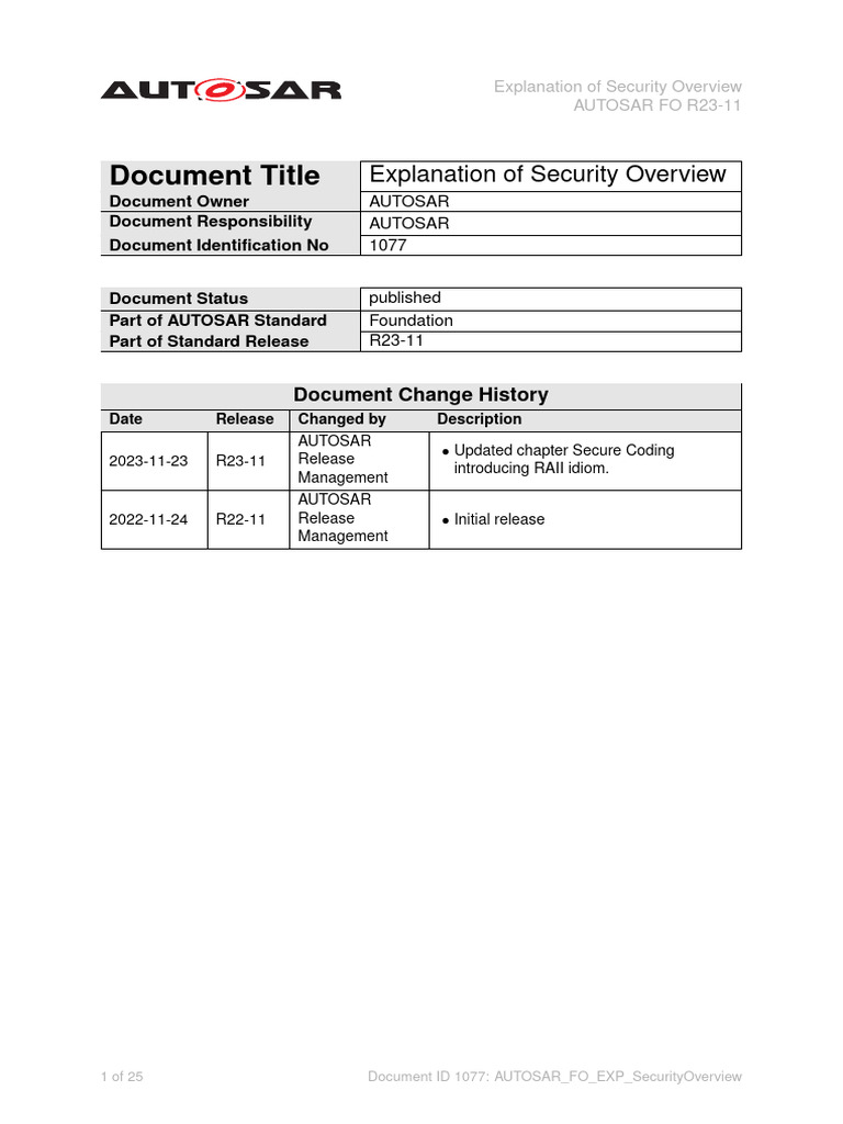 AUTOSAR FO EXP SecurityOverview | Download Free PDF | Pointer (Computer Programming) | Computer ...