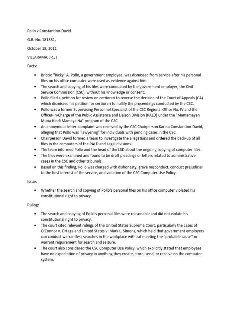 Pollo V Constantino David | PDF | United States Federal Law | United ...