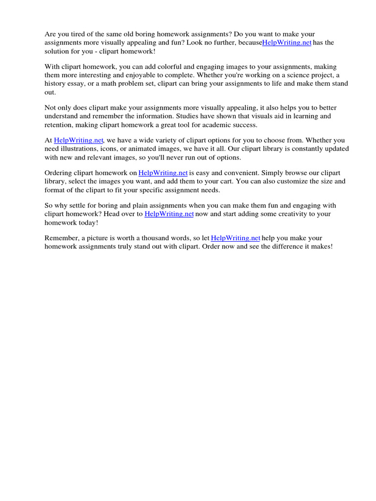 Clipart Homework - Get Creative With Your Assignments! | PDF | Creative Commons License | Homework