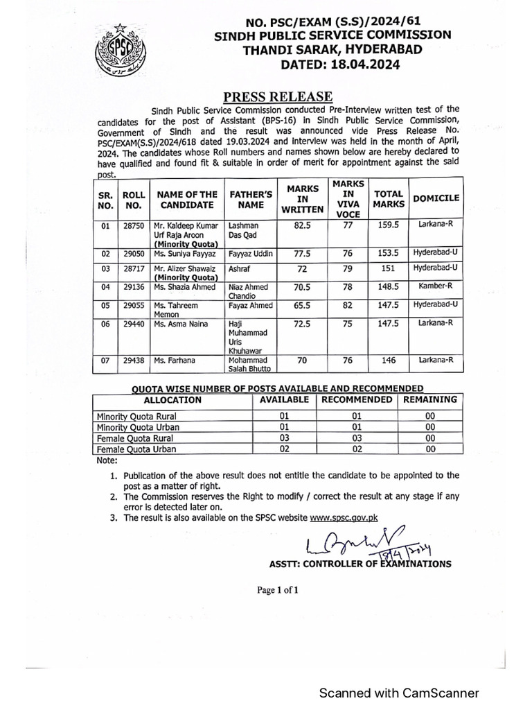 Assistant SPSC | PDF