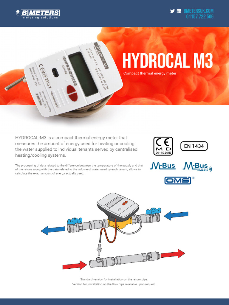 Bmeters Hydrocal M3 | PDF | Flow Measurement | Heat