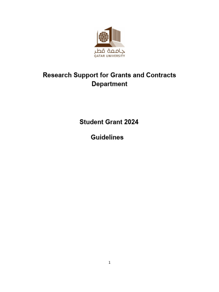 Student Research Grant Guide | PDF | Finance & Money Management ...