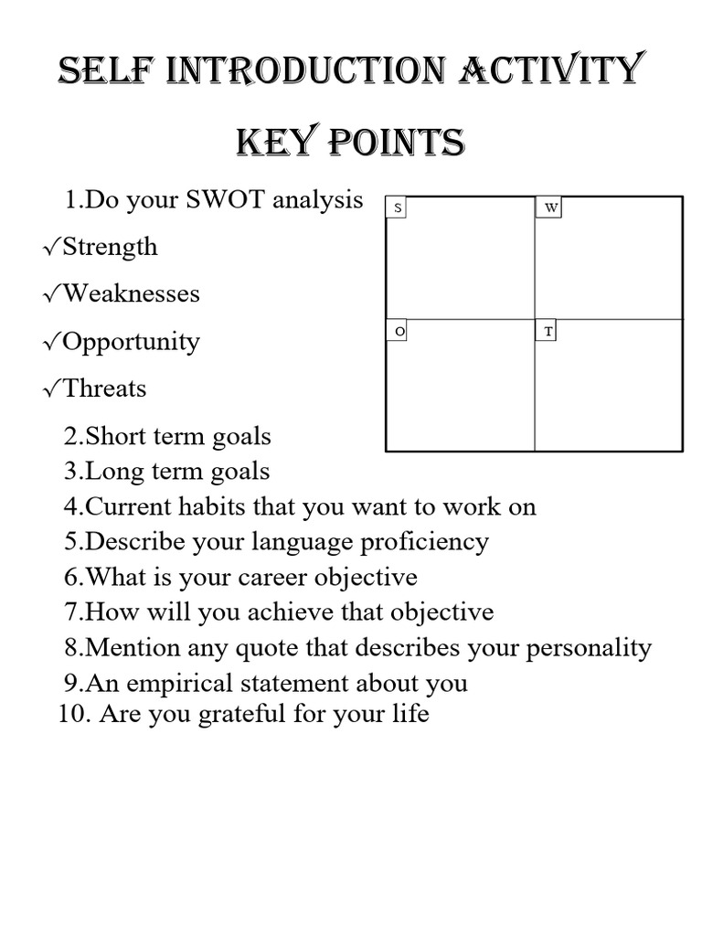 Self Introduction | PDF