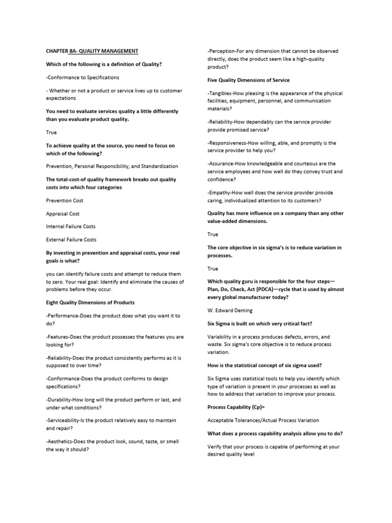 Quality Management Fundamentals | PDF | Quality (Business ...