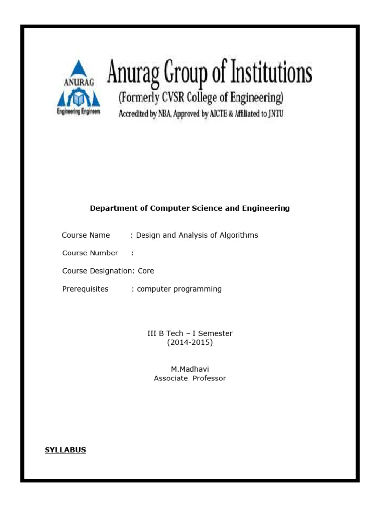 Design And Analysis Of Algorithms Pdf Time Complexity Computational Complexity Theory 8725