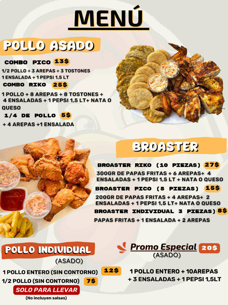 Asadero Pico Riko Menu | Descargar gratis PDF | Platos con carne ...