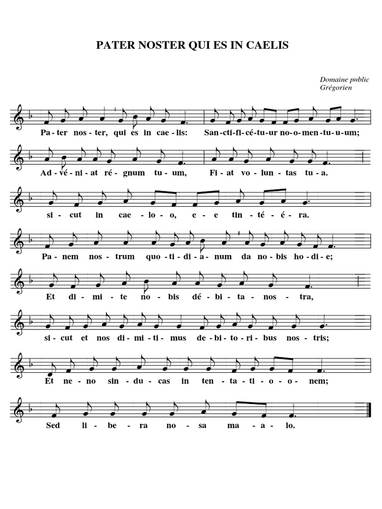 Chant Grégorien Pater Noster Pdf