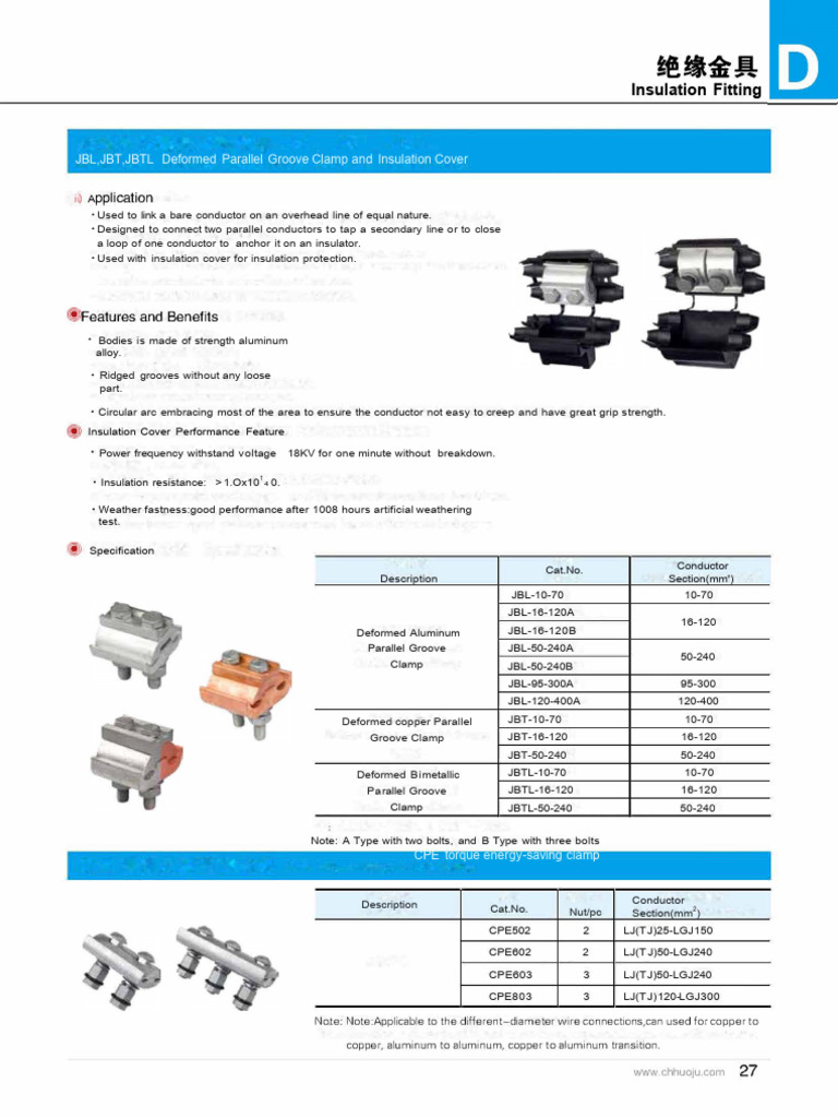 Parallel Groove Clamp | PDF | Insulator (Electricity) | Electrical ...