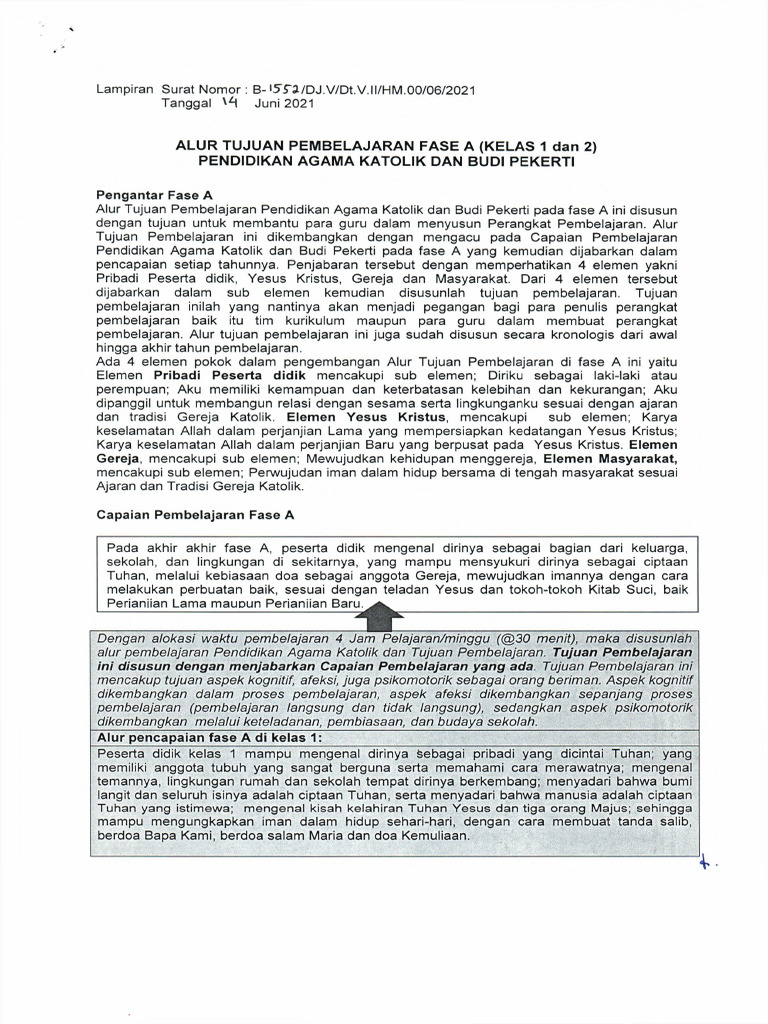Ditjen Bimas Katolik - Dokumen Alur Tujuan Pembelajaran Pendidikan Agama Katolik Dan Budi ...