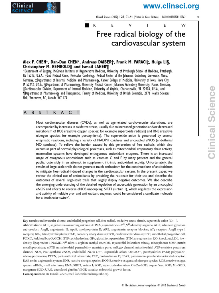 CVand ROS | PDF | Superoxide Dismutase | Antioxidant