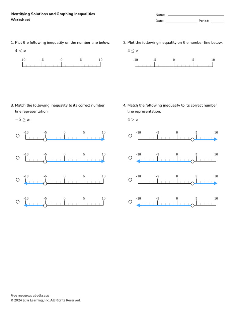 Graphing Inequalities Worksheet Answer Key | PDF