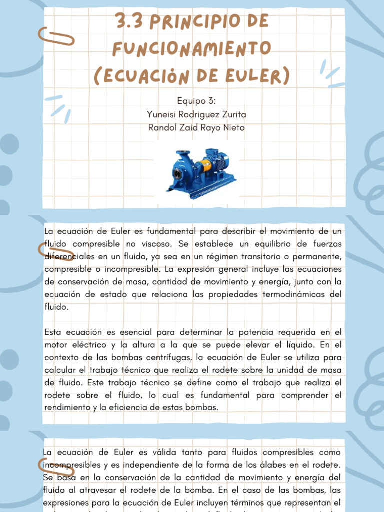 principiods de funcionamiento ecuación de Euler-1 | PDF | Turbomaquinaria | Bomba