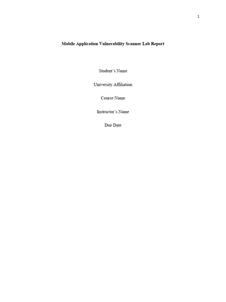 Mobile App Vulnerability Scanner Report | PDF | Vulnerability ...
