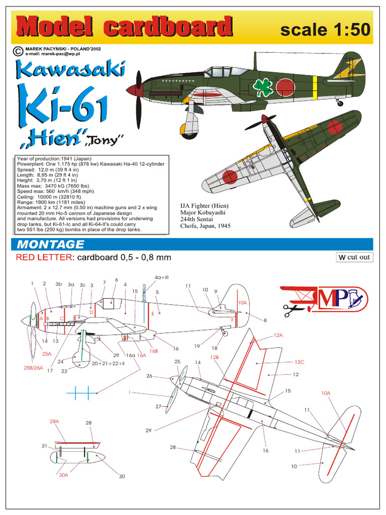 Kawasaki Ki-61 Hien Fighter Overview | PDF | Fighter Aircraft | Wing ...