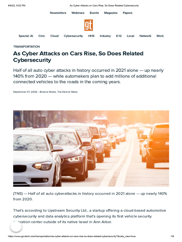 Rising Cyber Attacks on Connected Cars | PDF | Computer Security | Security