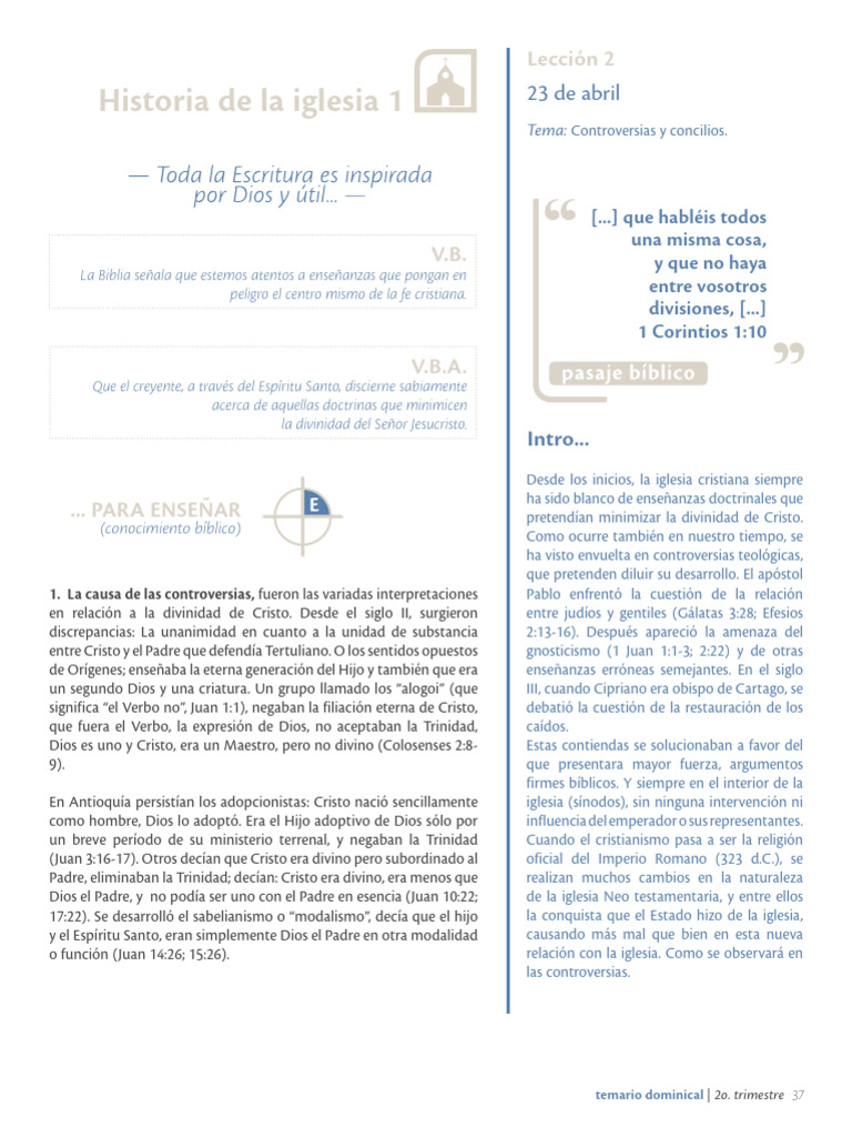 2o Trim ED 2023 Previo | PDF | arrianismo | Trinidad