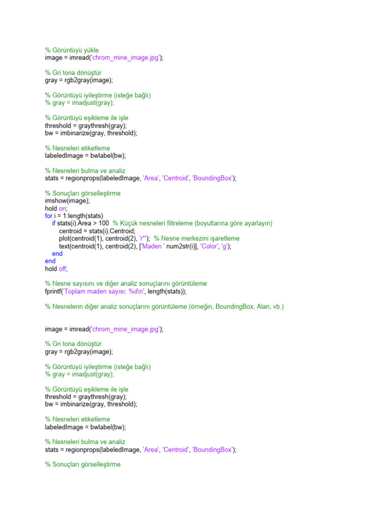Krom Analiz Deep Learning Kod | PDF