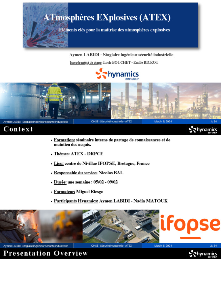 Maîtrise des Atmosphères Explosives ATEX | PDF | Combustible | Gaz