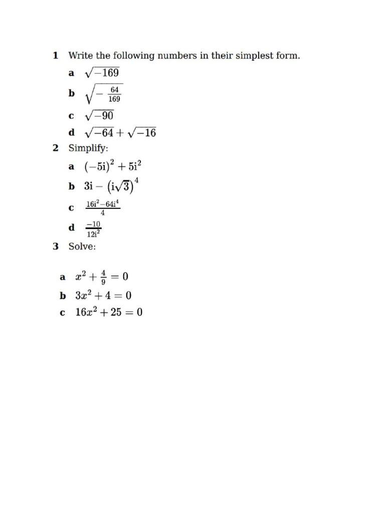 complex number calculation | PDF