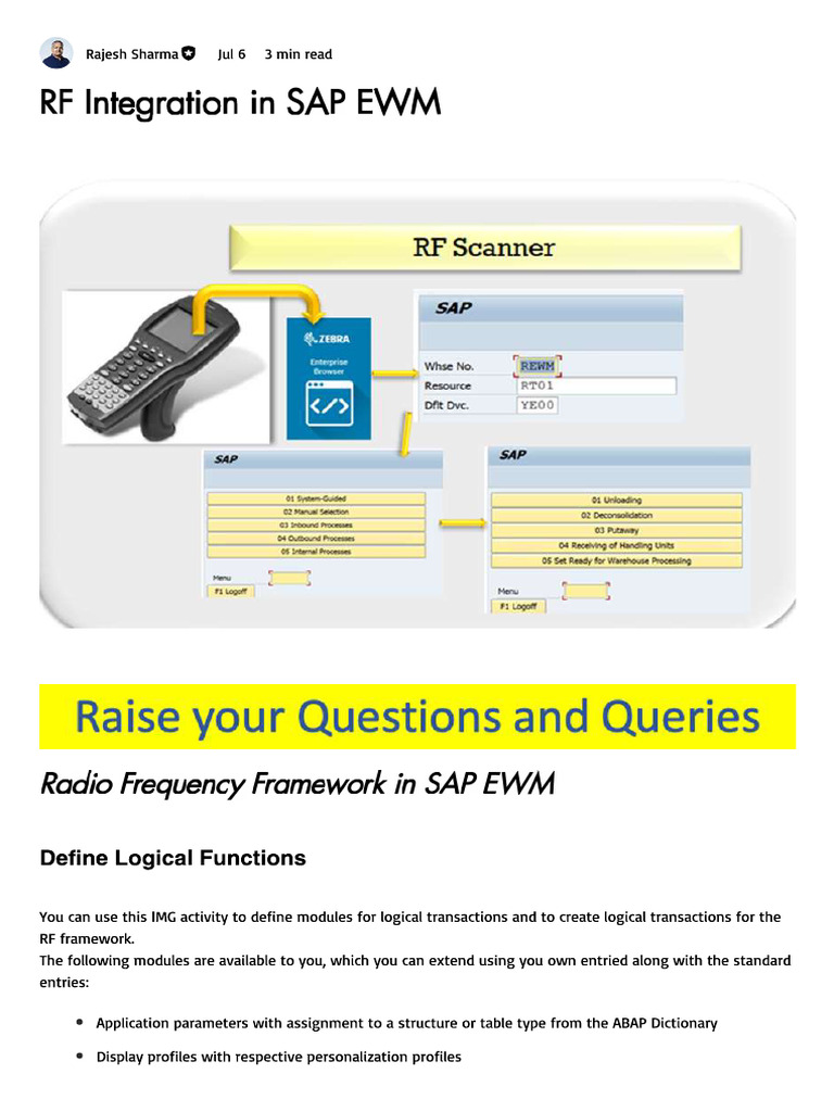 RF Integration in SAP EWM | PDF