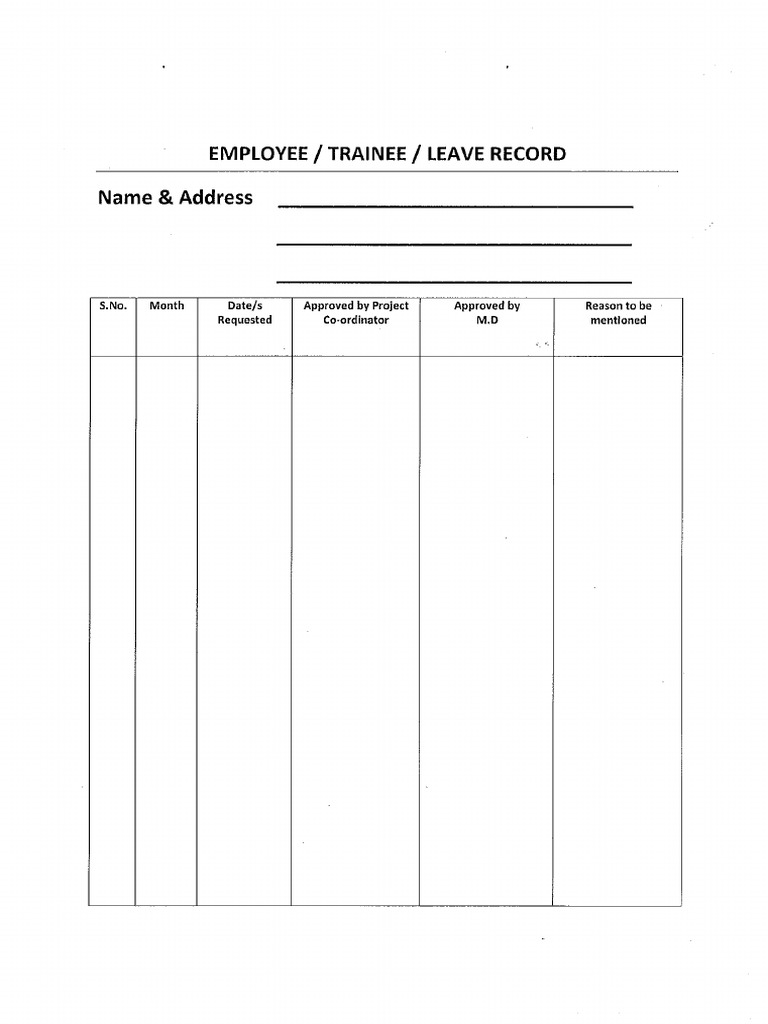 Leave Record | PDF