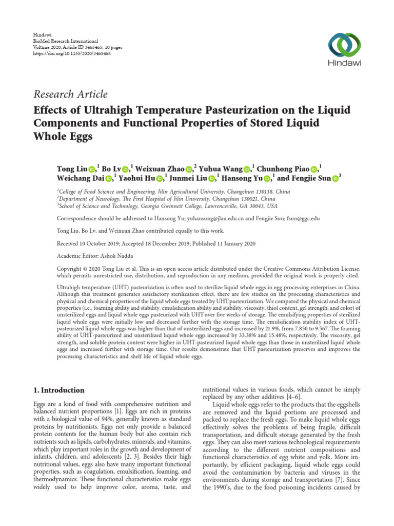 Effects of Ultrahigh Temperature Pasteurization | PDF | Nutrition | Diet & Nutrition