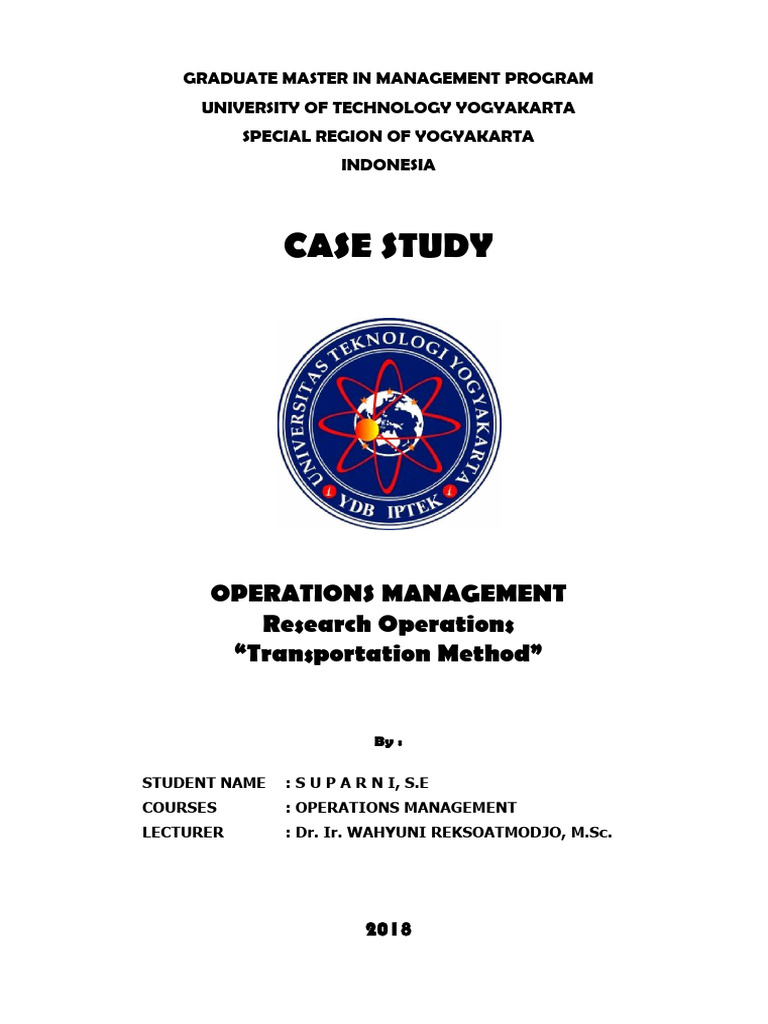 Case Study Operation Management Operatio | PDF | Business | Algorithms