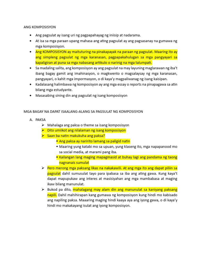 2 - ANG KOMPOSISYON 2 | PDF