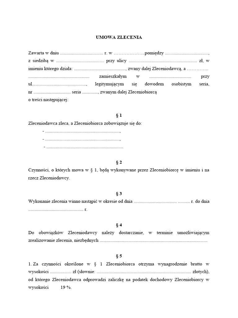 Umowa Zlecenia | PDF