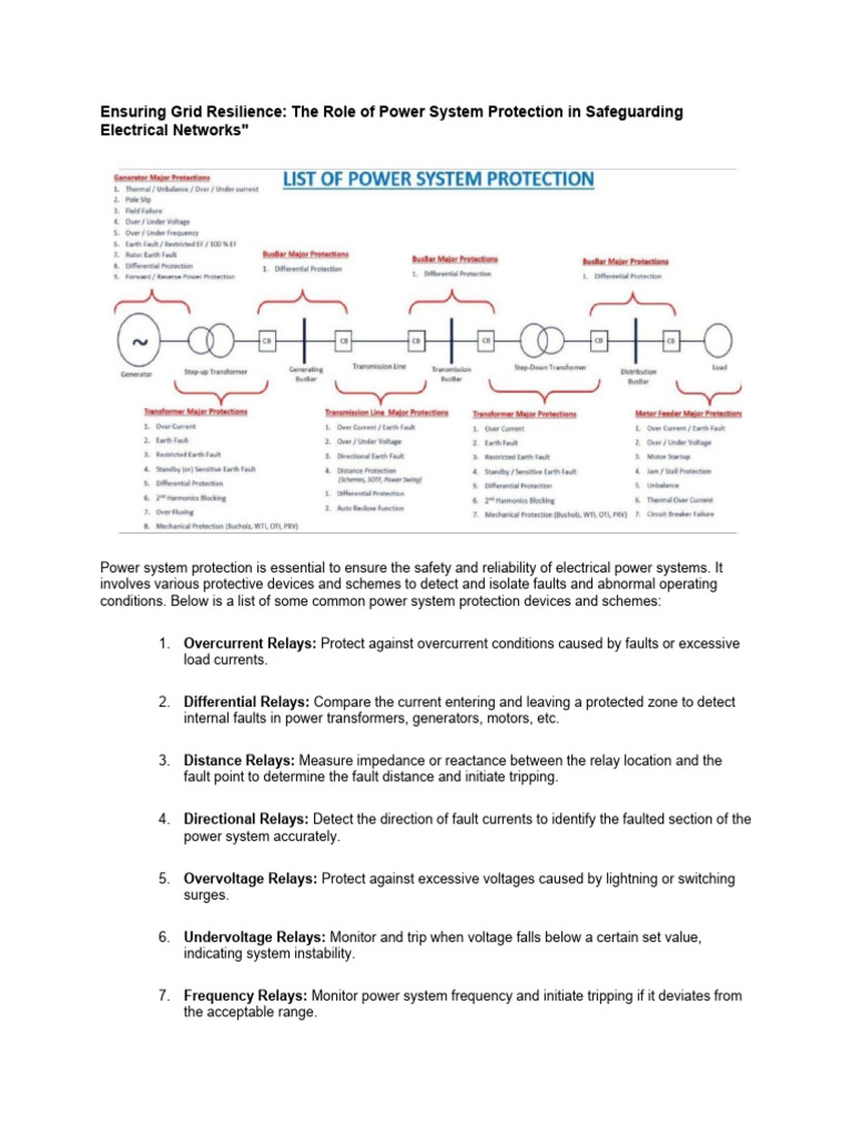 List of Power System Protection | PDF | Electric Motor | Electric Power ...